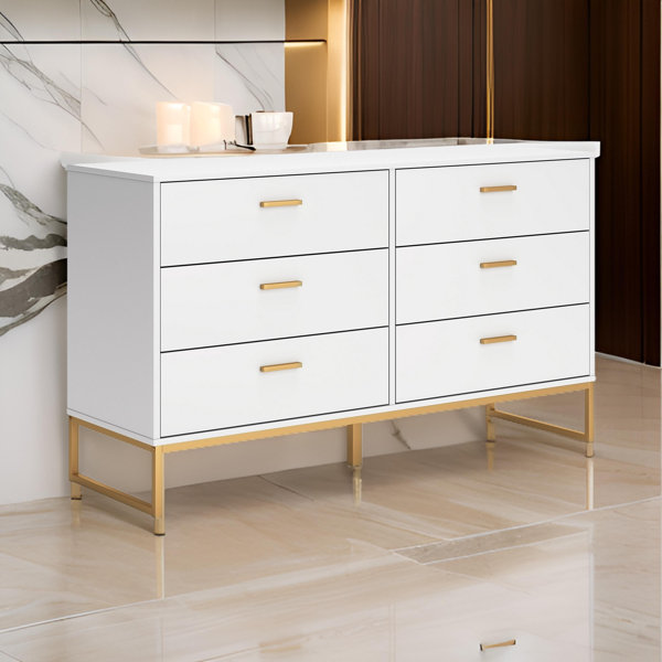 Latitude Run® Bosnjak 6 Drawer 59.02" W Double Dresser & Reviews | Wayfair